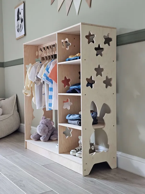 ᐉ Montessori Wardrobe for Kids Bunny Natural – Organization and ...